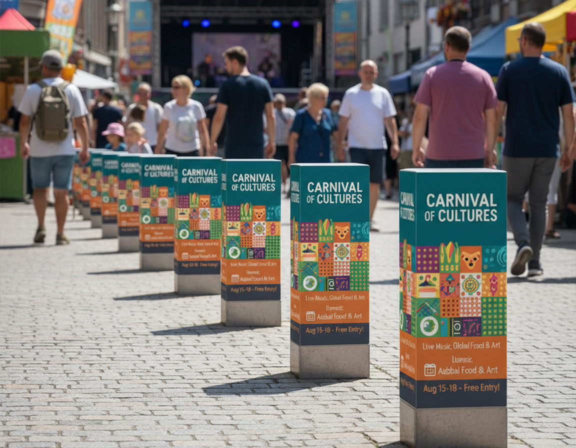 Event Bollard Covers Same Day & Next Day Printing Southwark